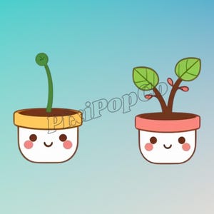 Kawaii Plant Twitch Sub Badges | Cute Chibi Bit Badges | 10 Assorted ...