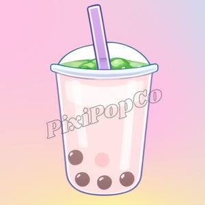 Kawaii Boba Tea Twitch Sub Badges | Cute Chibi Bubble Tea Badges for ...