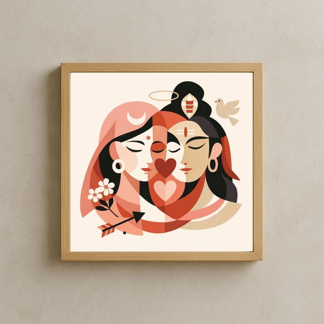 Shiva Shakti Art Print | Divine Union, Spiritual Home Decor (digital ...