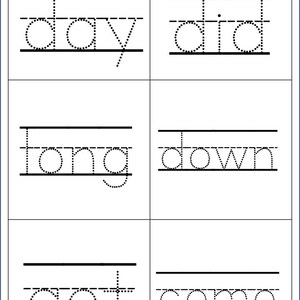 Fry Sight Words Flashcards 1 -100 - Trace and Write - Laminate and Cut ...