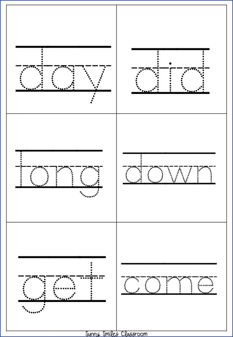 Fry Sight Words Flashcards 1 -100 - Trace and Write - Laminate and Cut ...