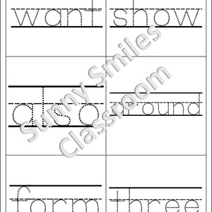 Second 100 Fry Sight Words Printables Tracing Flash Cards for ...