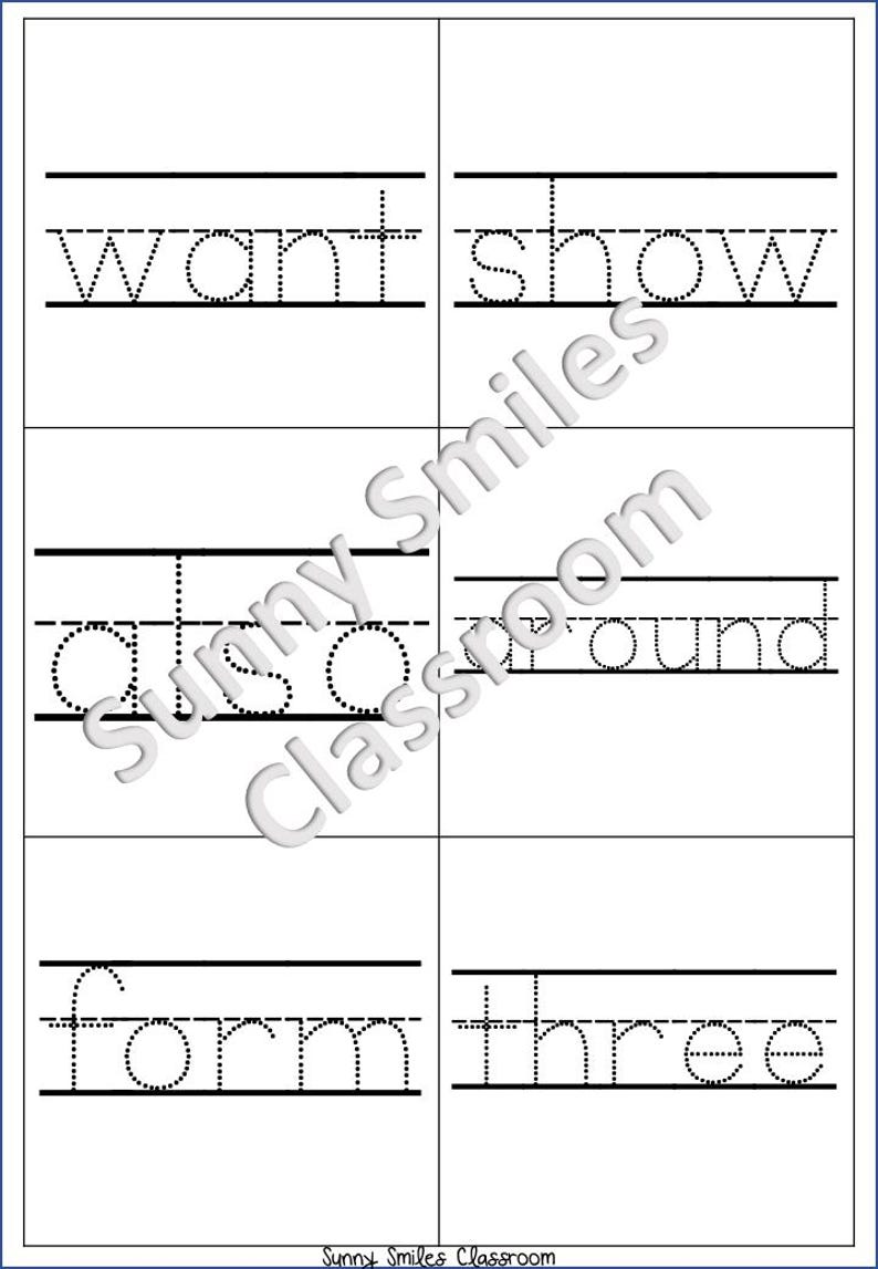 Second 100 Fry Sight Words Printables Tracing Flash Cards for ...