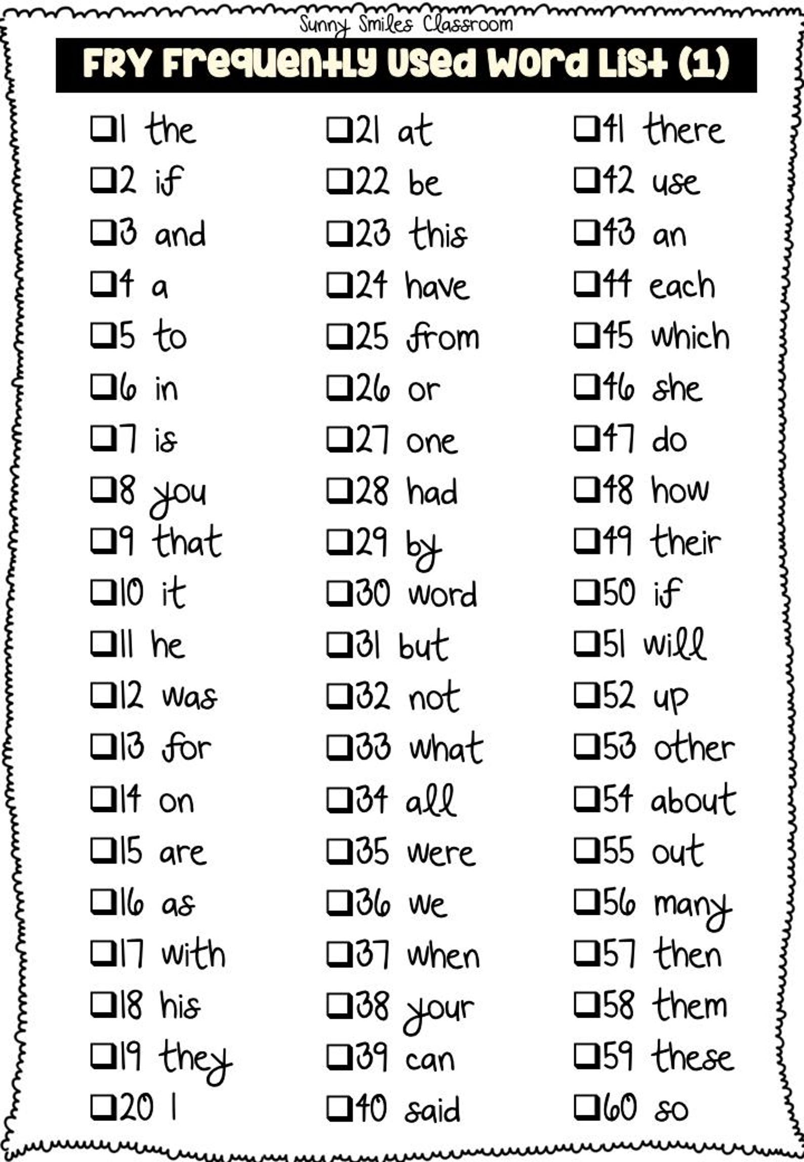 Fry Sight Words Flashcards: Tracing for Kindergarten (PDF Pattern) - Etsy