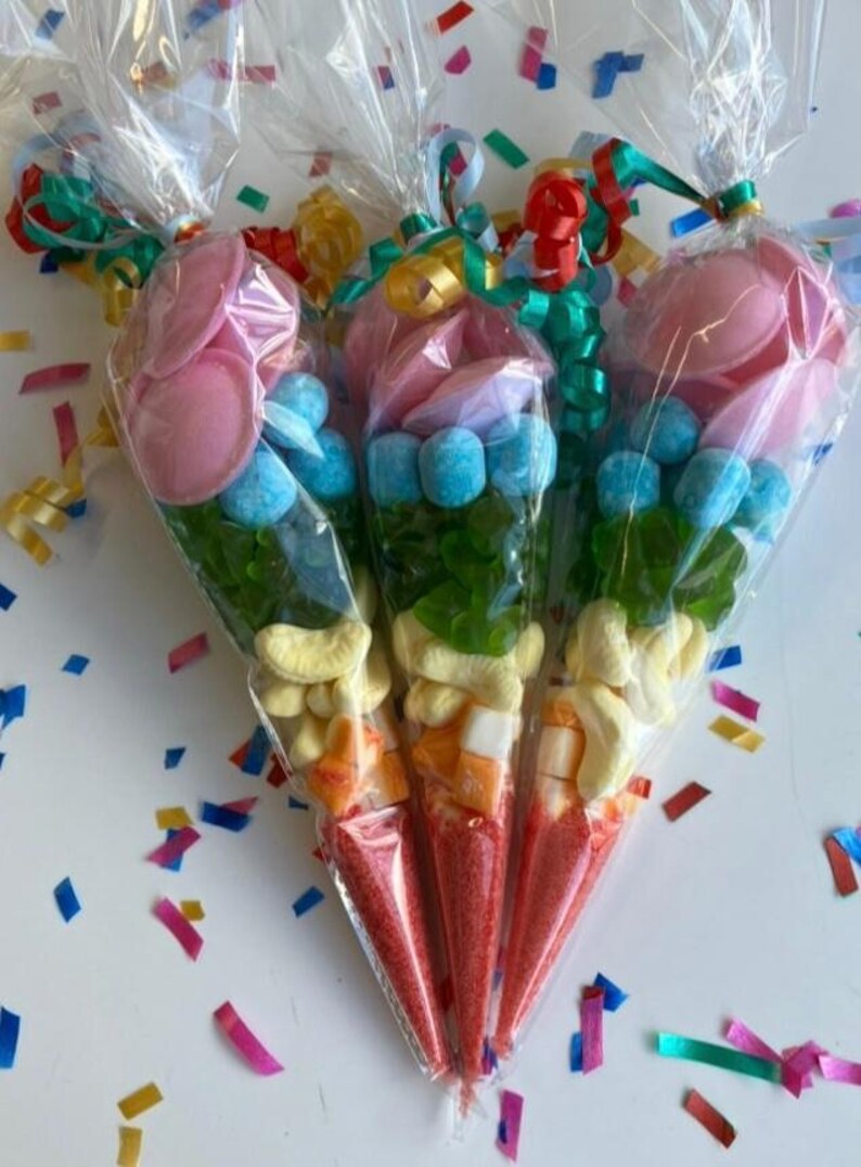 Rainbow Sweet Cones - Colorful Candy Favors for Parties & Celebrations ...