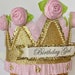 Birthday Crown, Birthday Hat, Adult Birthday Hat, Gold and Pink ...