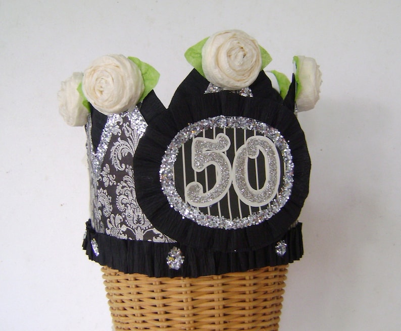 50th Birthday Crown 50th Birthday hat Adult Birthday hat | Etsy