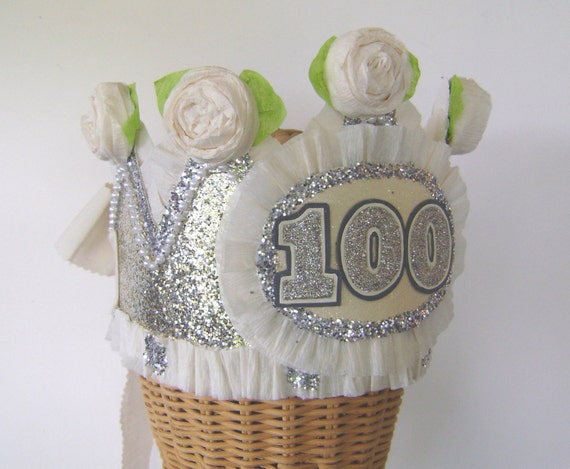 100th Birthday Crown, 100th birthday hat, adult birthday party hat, 100 ...