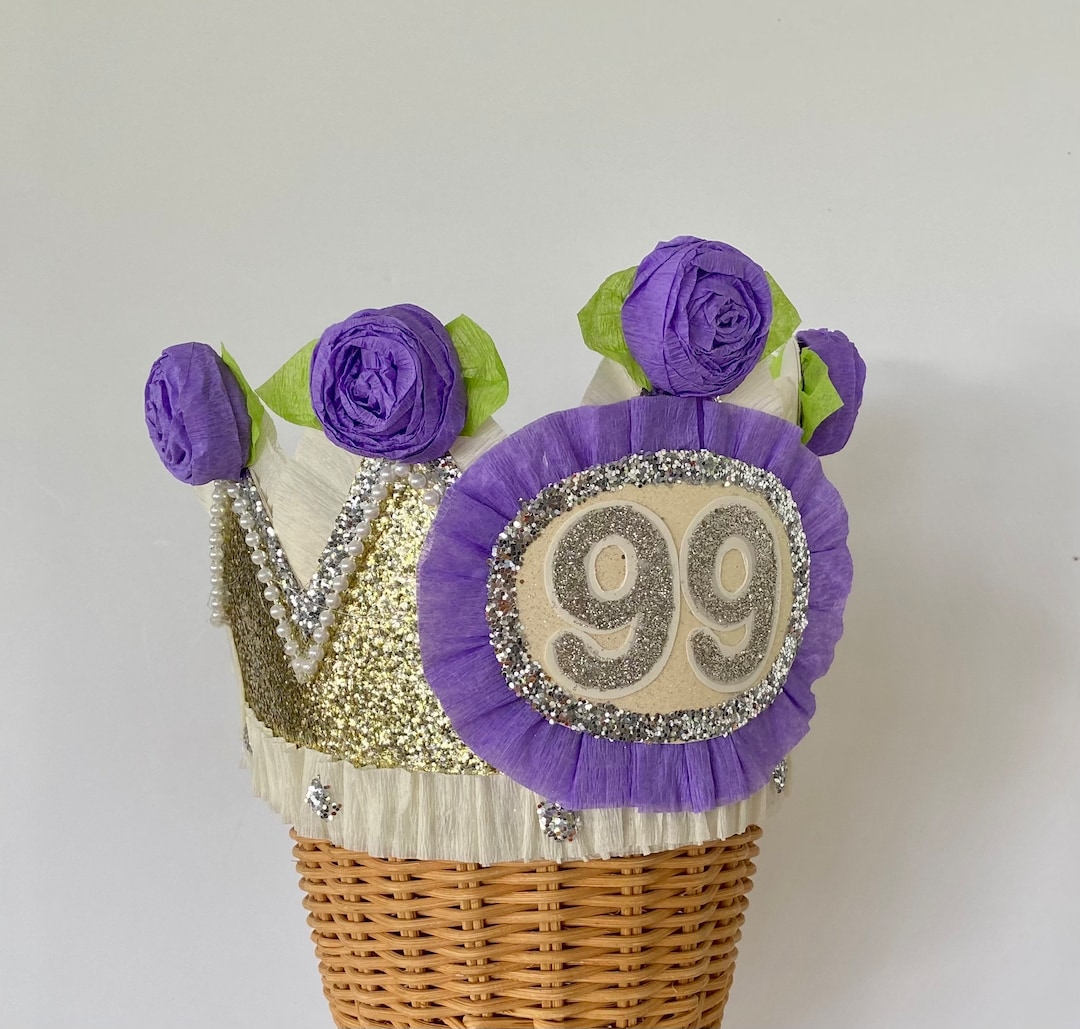 99th Birthday Crown, 99th Birthday Hat, Adult Birthday Party Hat, 99 or ...