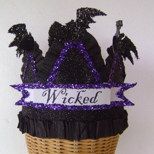 Halloween Crown Black Bats WICKED or Customize - Etsy