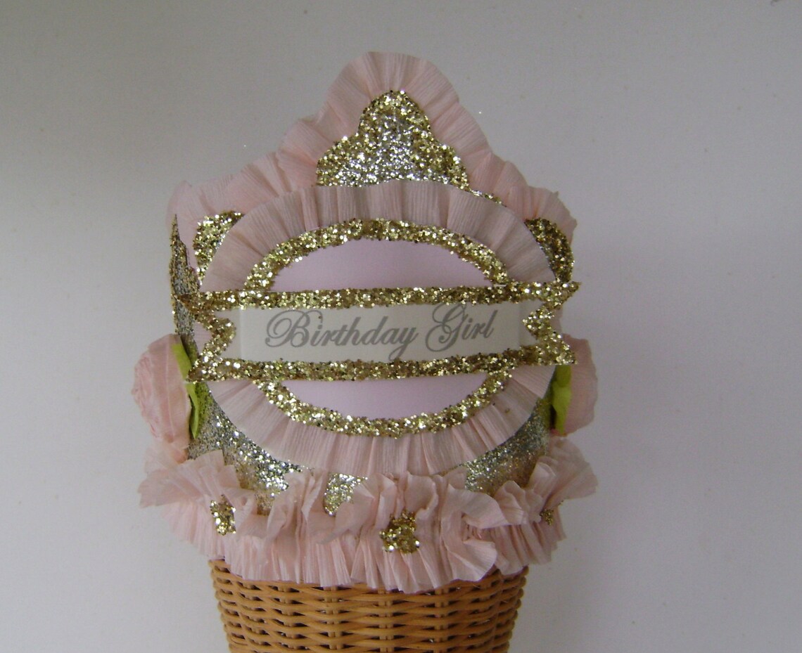 Birthday Hat Birthday Crown Gold Glitter Birthday Hat - Etsy