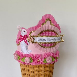 Bunny Birthday Hat, Birthday Crown, Bunny, Pink Birthday Hat, Happy ...