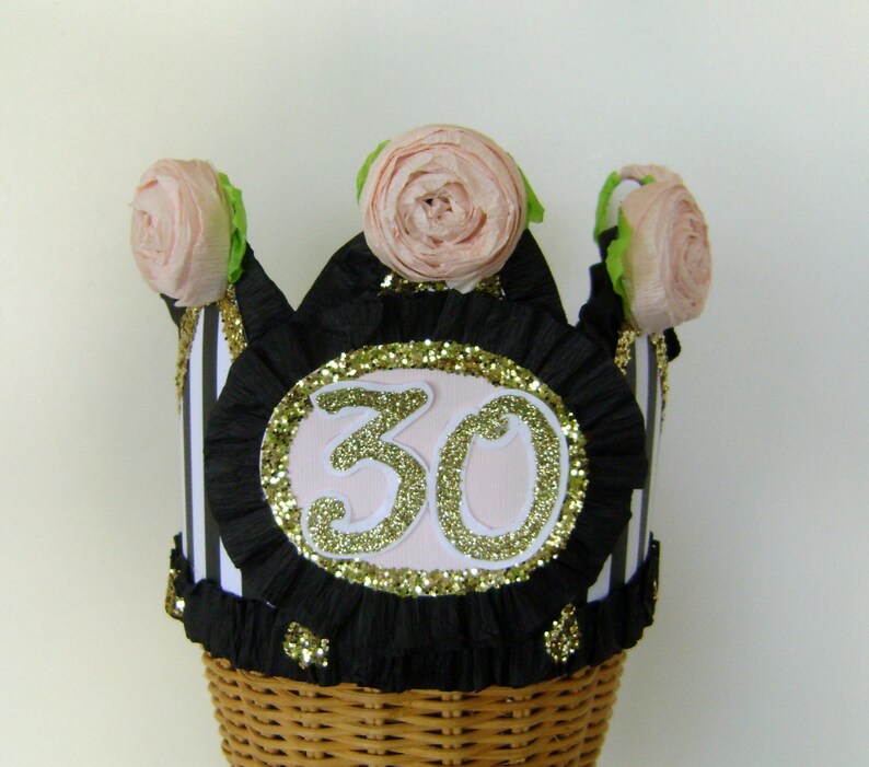 30th Birthday Party Crown 30th Birthday Hat Fits Adult or | Etsy