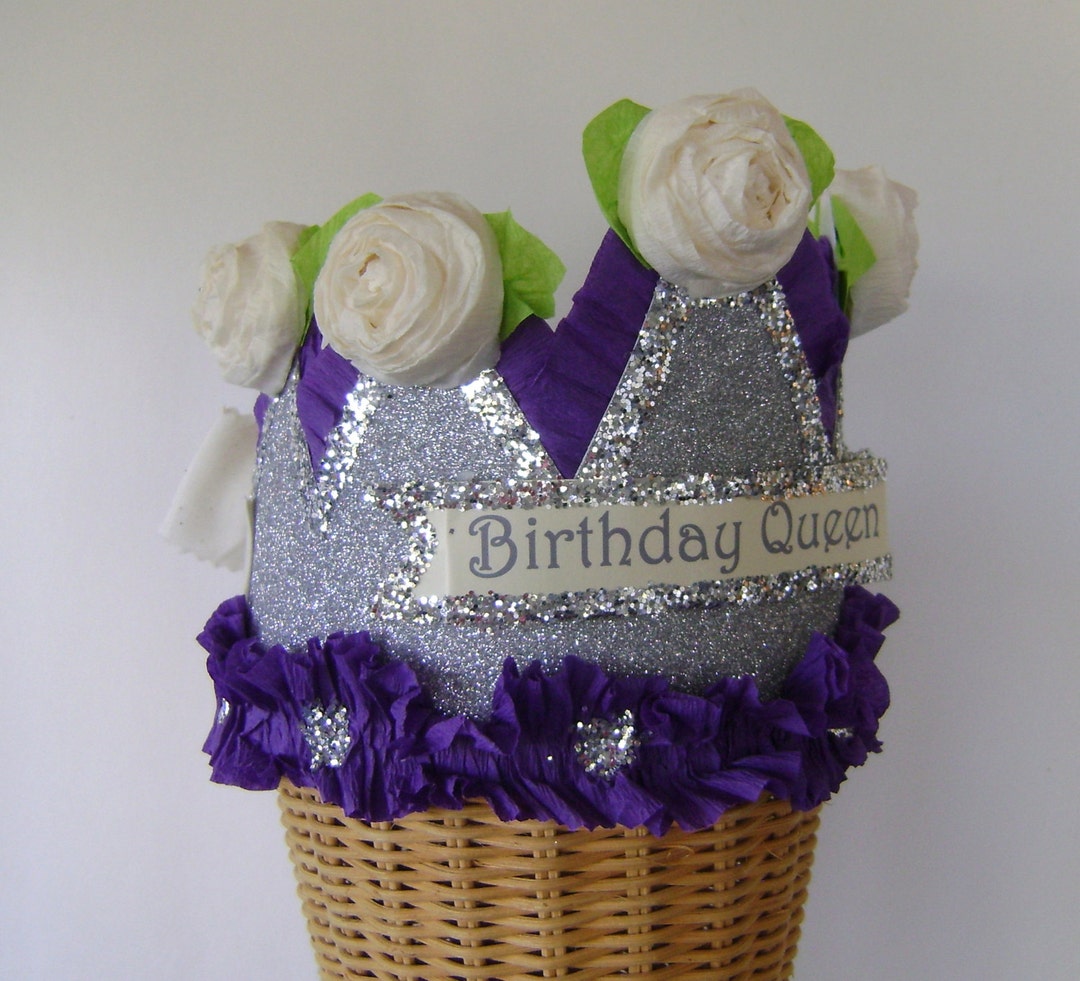 Birthday Party Crown, Birthday Party Hat, Silver Birthday Hat, BIRTHDAY ...