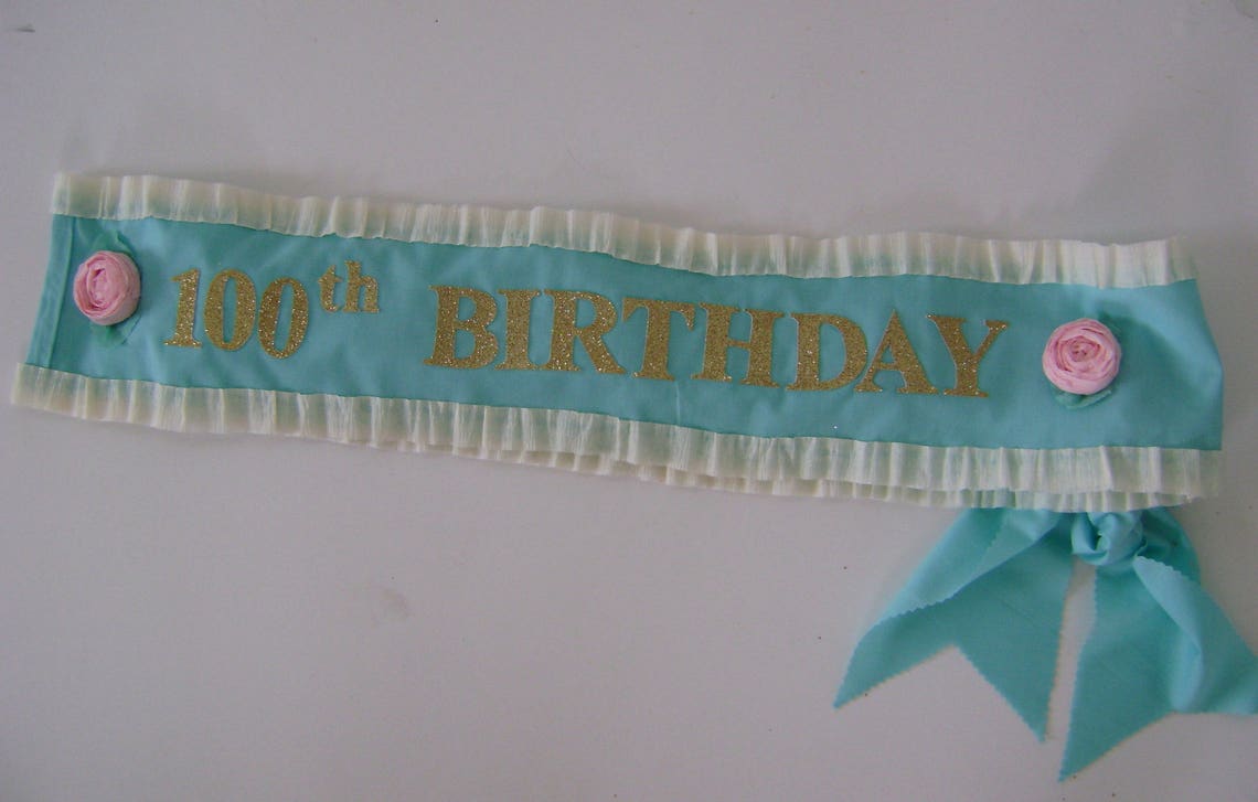100th Birthday Sash customize With Any Number Adjustable | Etsy