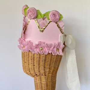 1st Birthday Crown, 1st Birthday Hat, Pink and Gold Birthday Hat, Baby ...