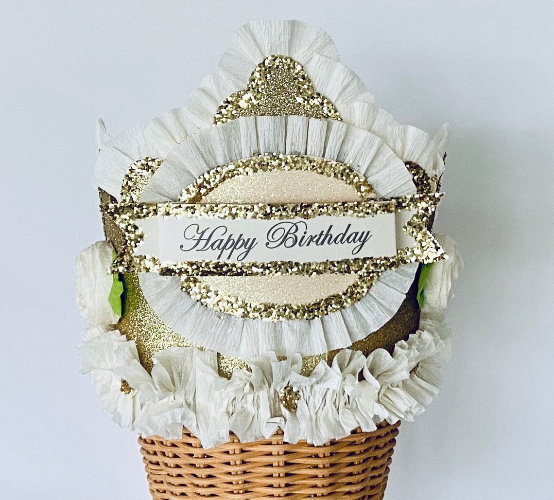 Birthday Crown Birthday Hat Gold Glitter Birthday Hat Girls - Etsy