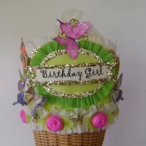 Butterfly Birthday Hat Butterfly Birthday Crown, Garden Party Hat ...