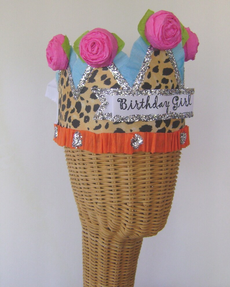 Birthday Hat Birthday Crown Leopard Print Birthday Hat - Etsy