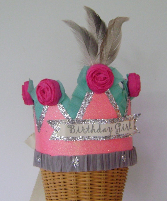 boho Birthday Crown, birthday hat, feather crown, customized birthday ...