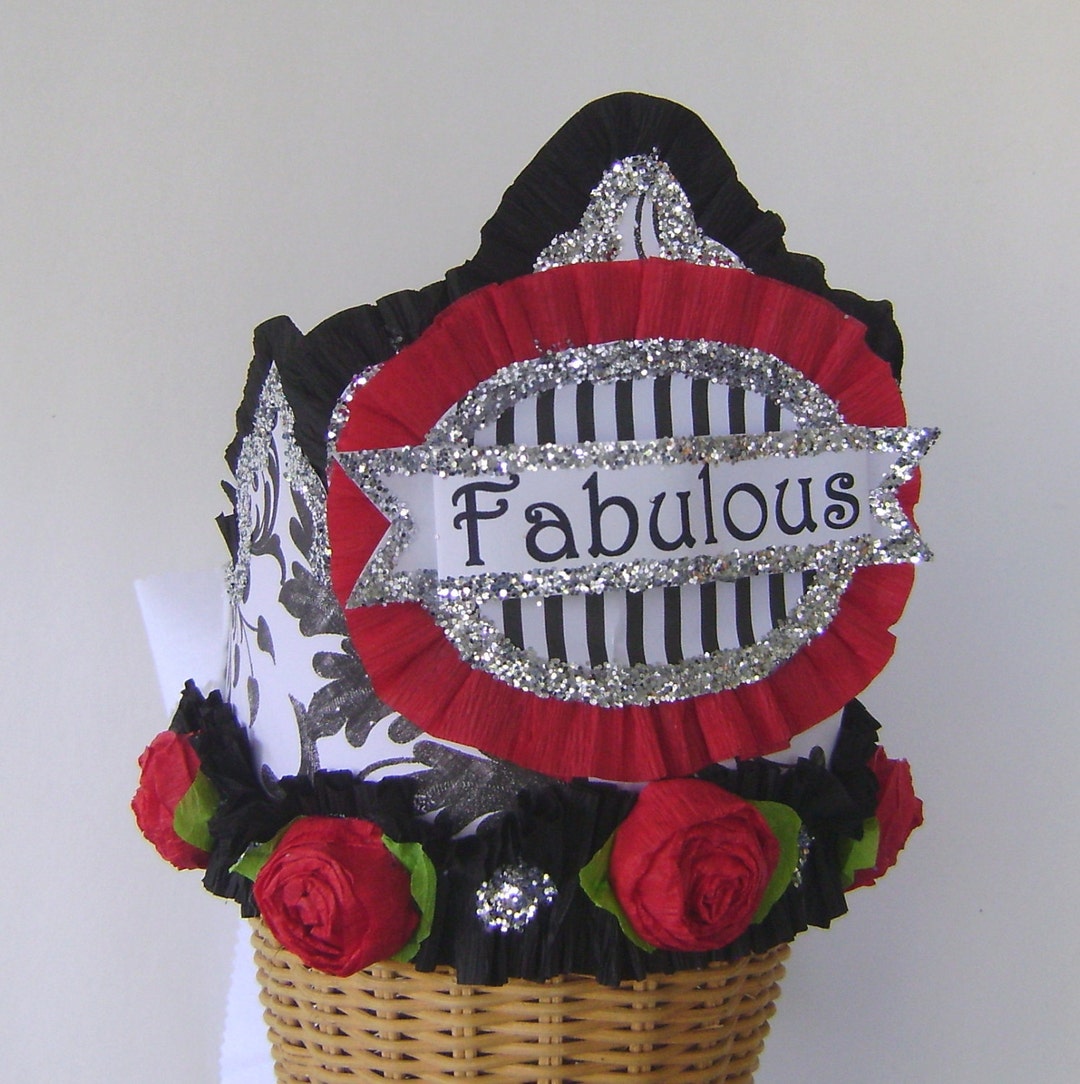 Birthday Crown, Birthday Hat, Red and Black Birthday Hat, Fits Any Size ...