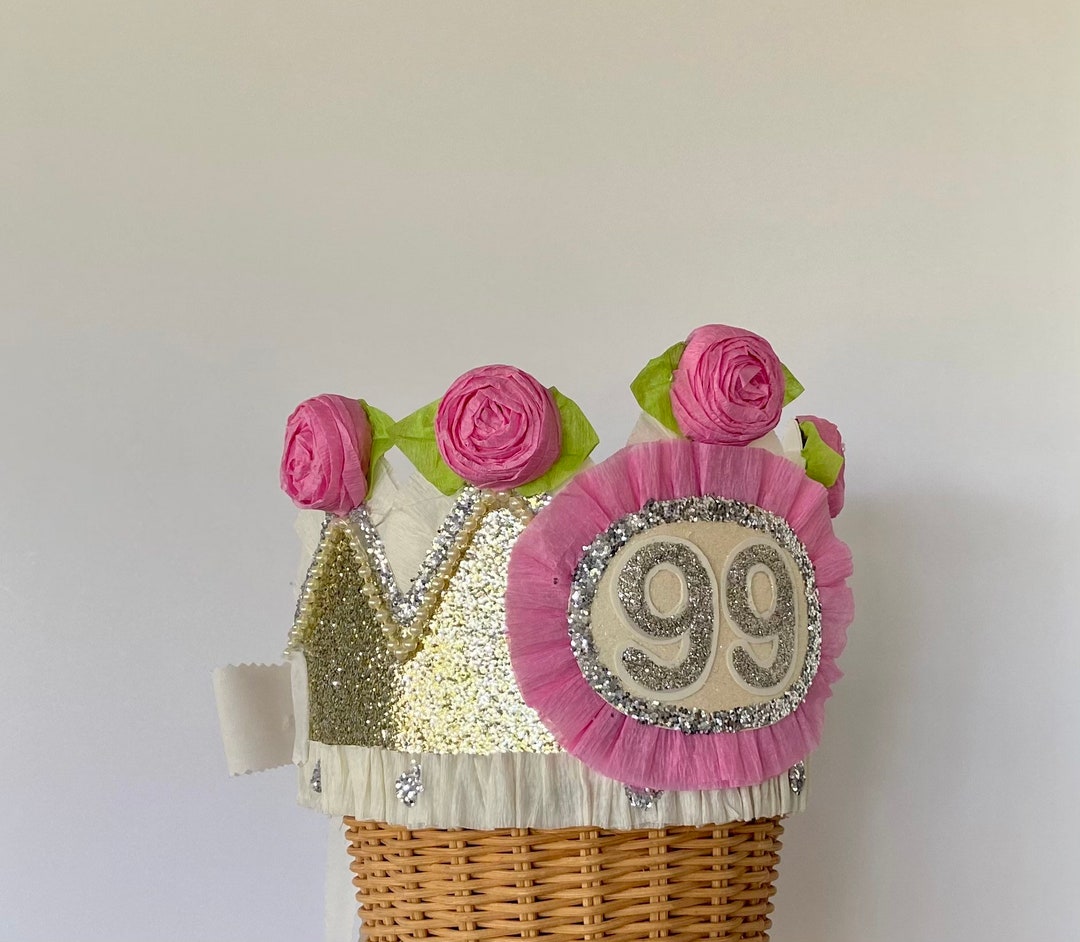 99th Birthday Crown, 99th Birthday Hat, Adult Birthday Party Hat, 99 or ...