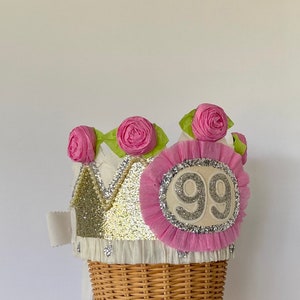 99th Birthday Crown, 99th Birthday Hat, Adult Birthday Party Hat, 99 or ...