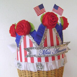 4th of July Hat, 4th of July Crown, Red White and Blue Hat, Patriotic ...