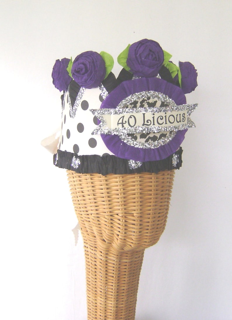 40th Birthday Crown 40th Birthday Hat Polka Dot Birthday - Etsy