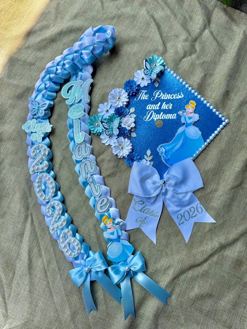 Custom Grad Cap Topper: Class of 2026 Princess Design, Handmade ...