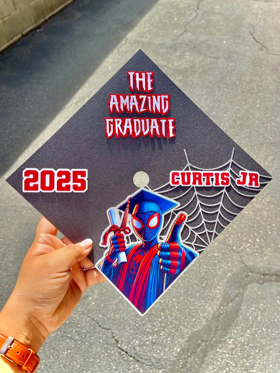 Custom Graduation Cap Topper: the Graduate, Class of 2025, Spiderman ...