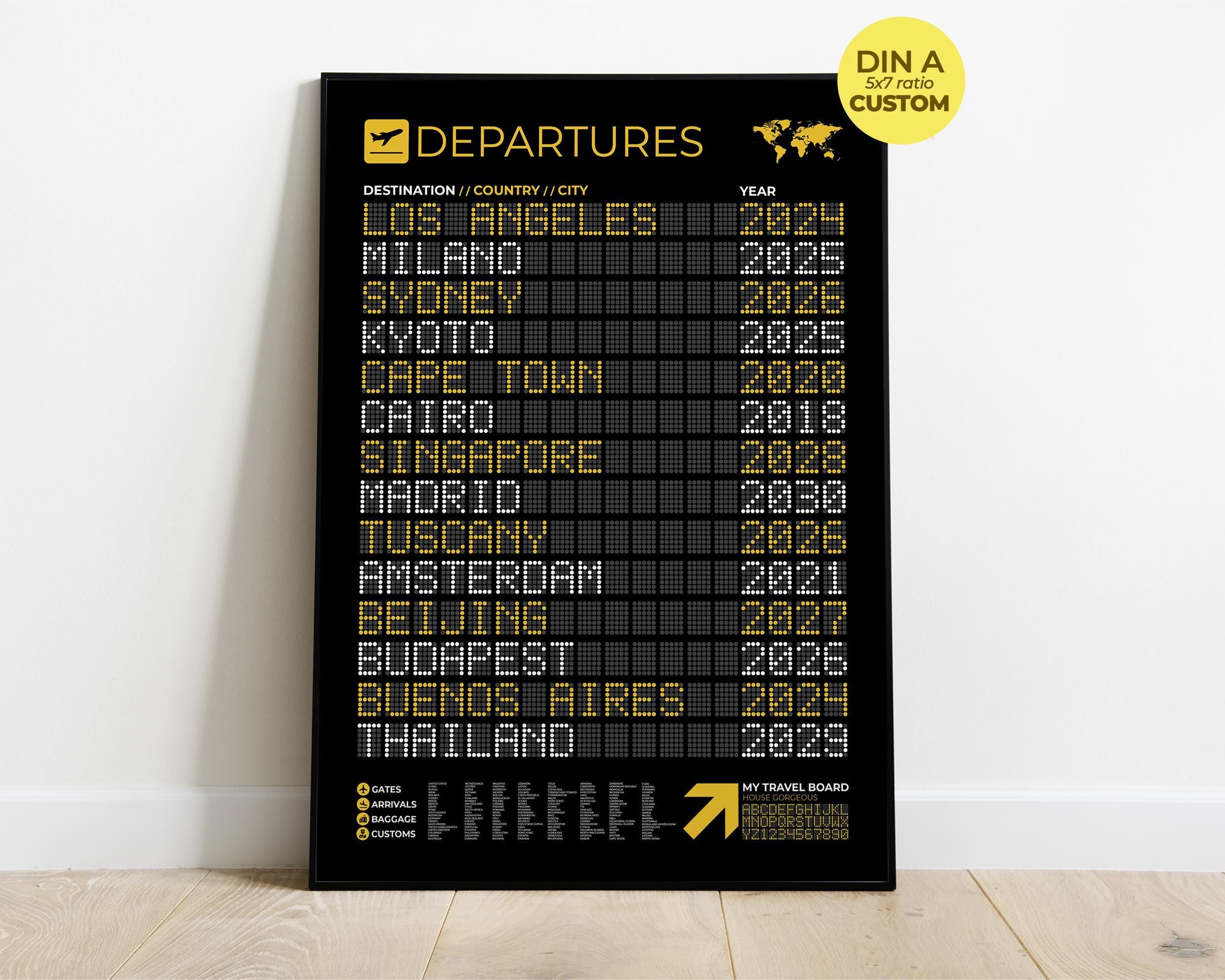 Personalized Departure Board, Custom Travel Poster, Printable Departure ...