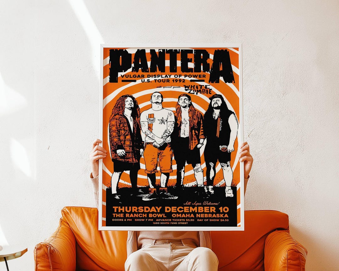 Vintage Metal Concert Poster, 1992 Live Concert Wall Art, Retro Wall ...