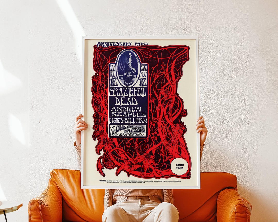 1960s Psychedelic Rock Poster, Vintage San Francisco Concert Art, Old ...