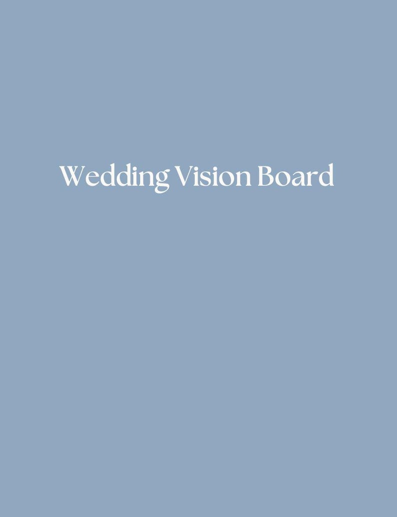 Wedding Vision Board Template & Guide - Editable Wedding Planner ...