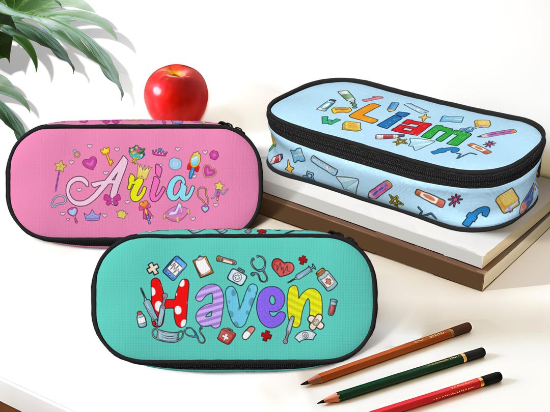 Back to School Pencil Case With Name, Personalized Pencil Bag for Girls ...