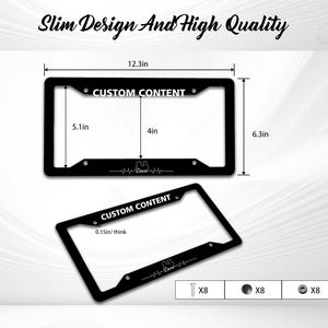 Custom License Plate Frame, Personalized License Plate Frames for Cars ...