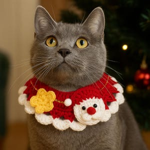 Christmas Dog Hat and Scarf Set, Crochet Pet Christmas Costume, Holiday ...