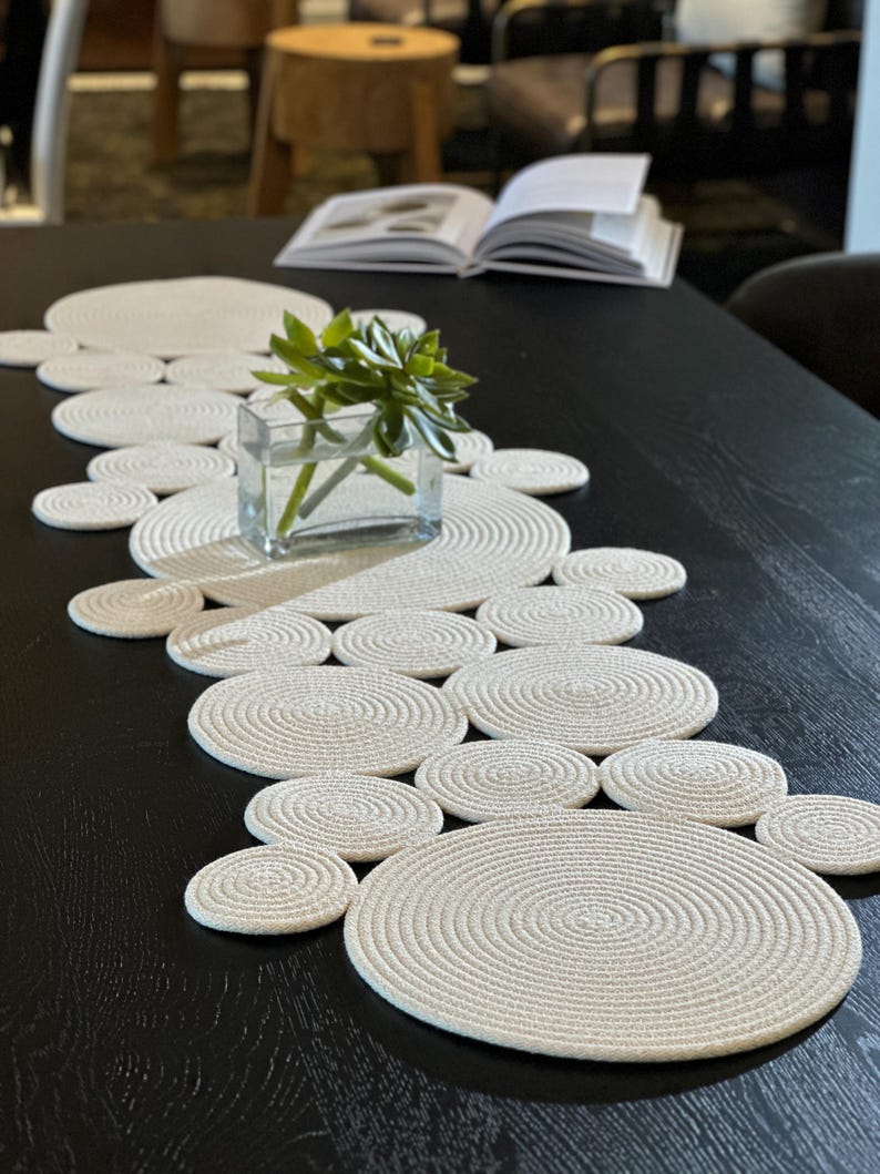 Table Runner Beige, Boho Table Runner, Dining Table Runner Handmade USA ...
