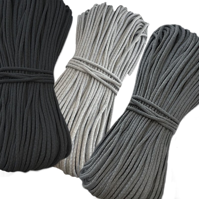 Braided Cotton Rope 6-7mm: Macrame, Sewing, Basket Making - Etsy