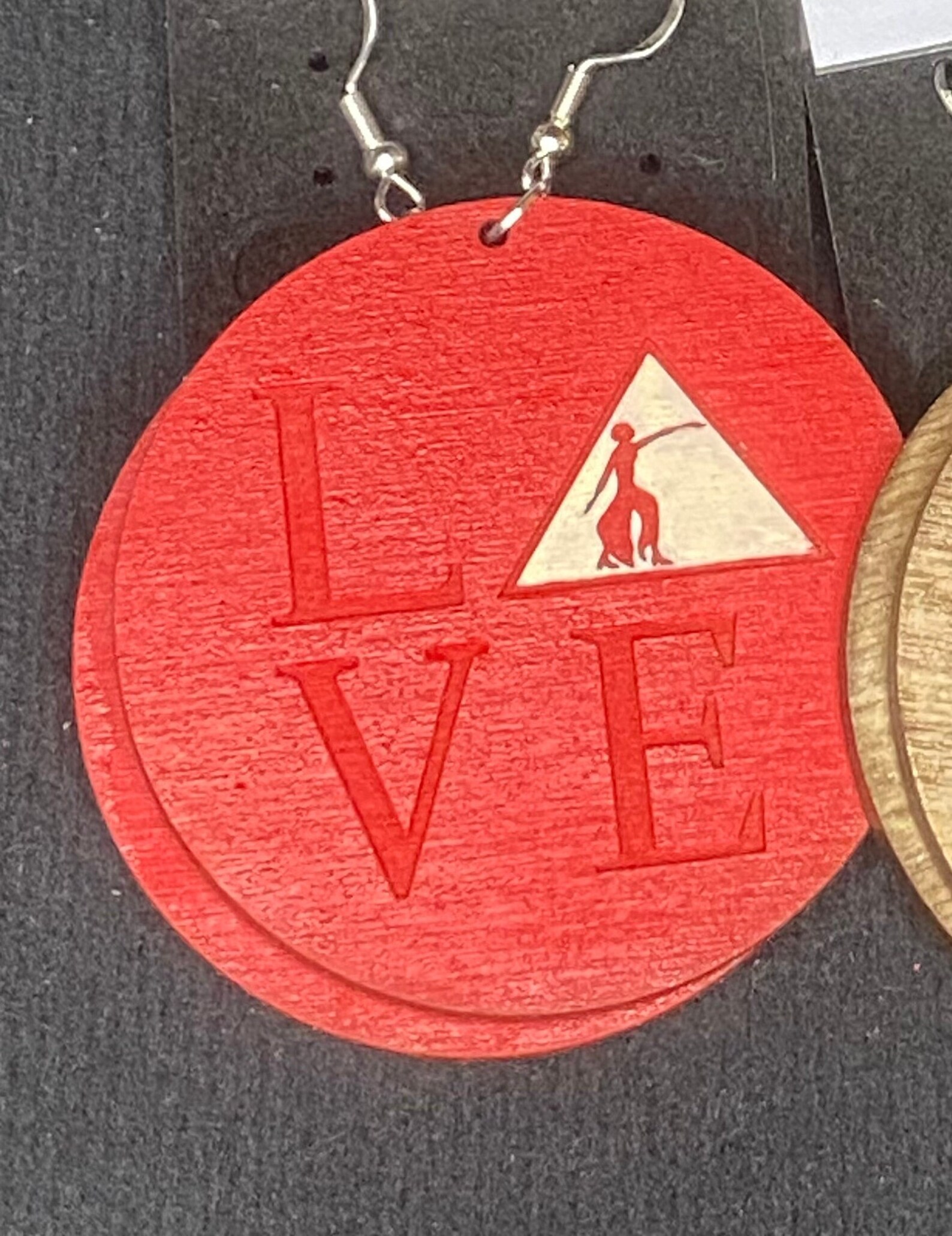 Delta Sigma Theta RED Wood Earrings With Love and Lady of Fortitude - Etsy
