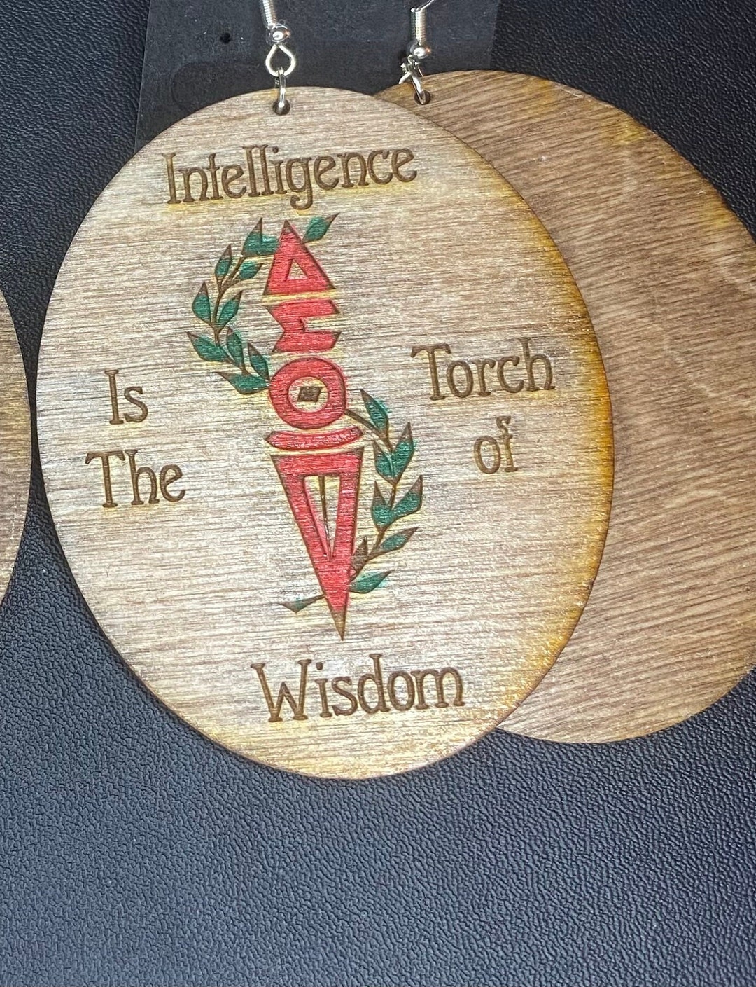 Delta Sigma Theta Motto Stained and Painted Wood Earrings - Etsy