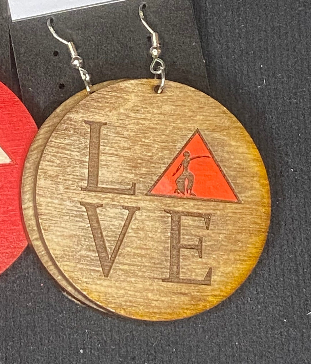 Delta Sigma Theta STAINED Wood Earrings With Love and Lady of Fortitude ...