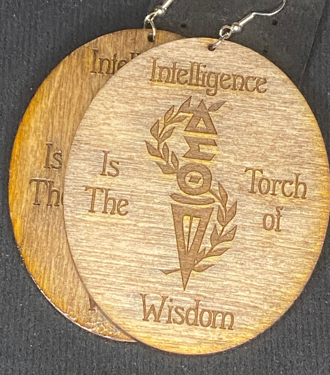 Delta Sigma Theta Motto Stained Wood Earrings - Etsy
