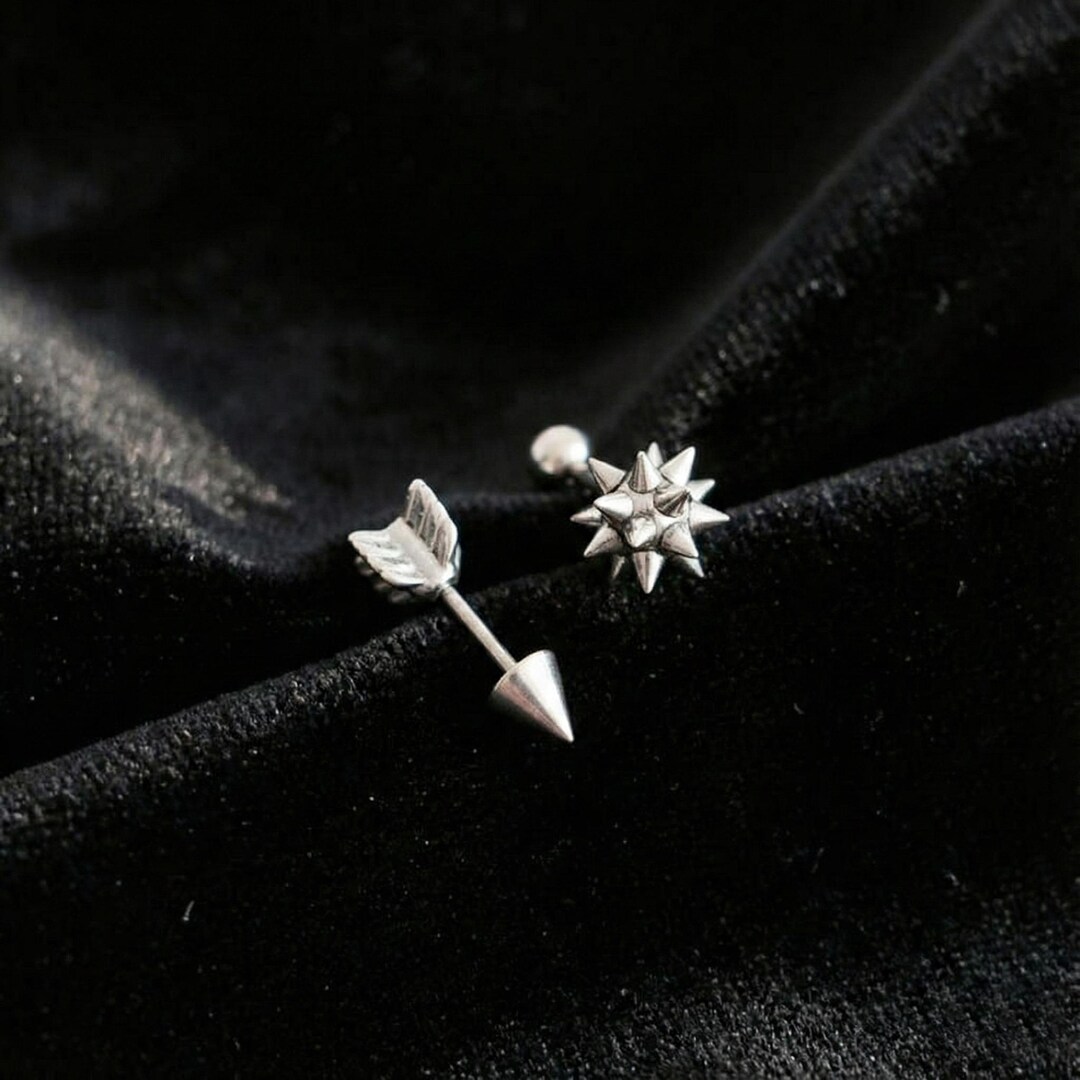 Stainless Steel Spike Starburst Arrow Barbell Studs - Cartilage Helix ...
