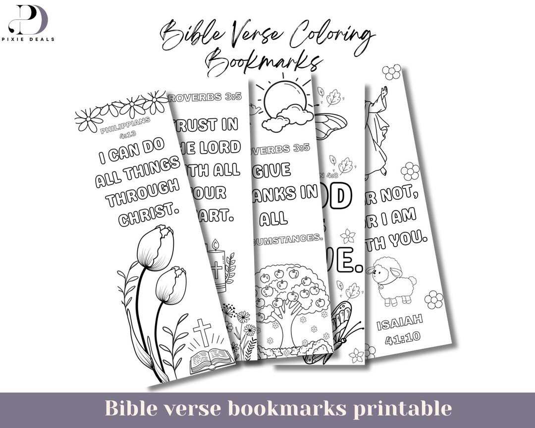 Bible Verse Coloring Bookmarks: Sunday School Activity (PDF Printable ...