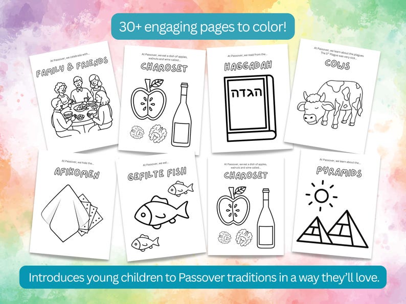 Personalized Toddler Passover Coloring Book | 30+ Printable Pages ...