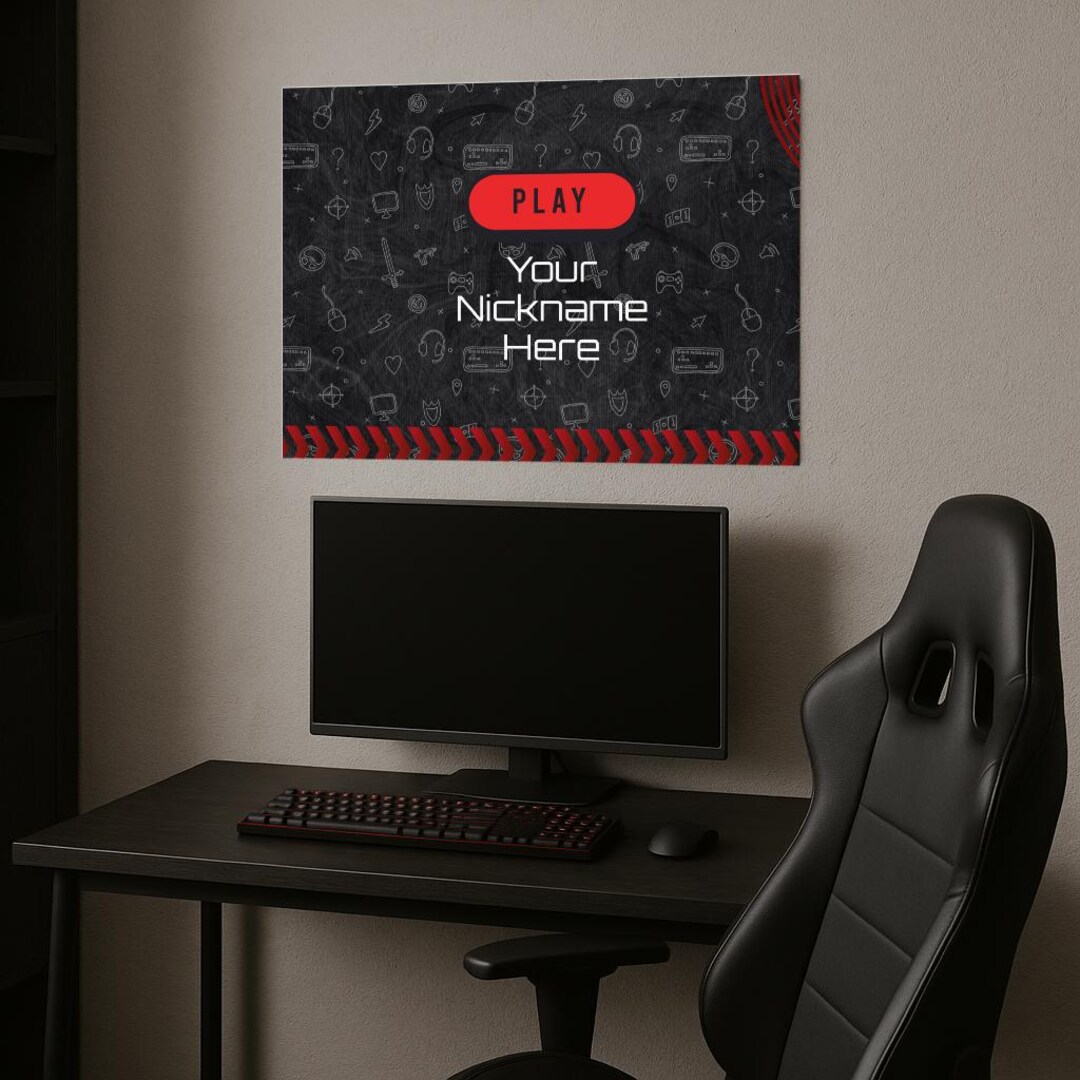 Personalized Gamer Wall Poster - Custom Nickname Gaming Decor for ...