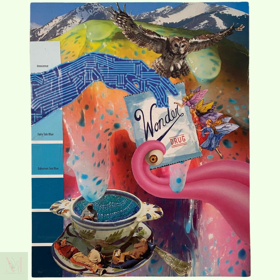 ORIGINAL Mixed Paper Collage on Canvas: WONDERFILLED - Etsy