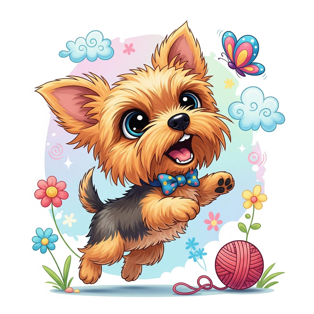 5 High Quality Yorkie Cowboy Clipart Cool,cute + Crafty Perfect for ...